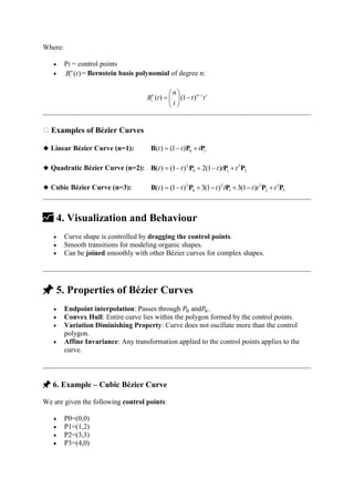 Module- II (CO-II) Geometric Modelling- straight line, representation of curves, Hermite curves ...