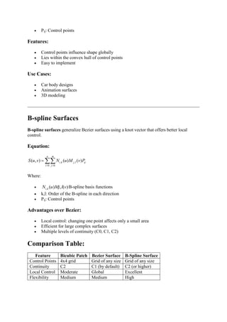 Module- III (CO-III) Techniques of surface modelling, plane surface ...