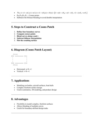 Module- III (CO-III) Techniques of surface modelling, plane surface ...