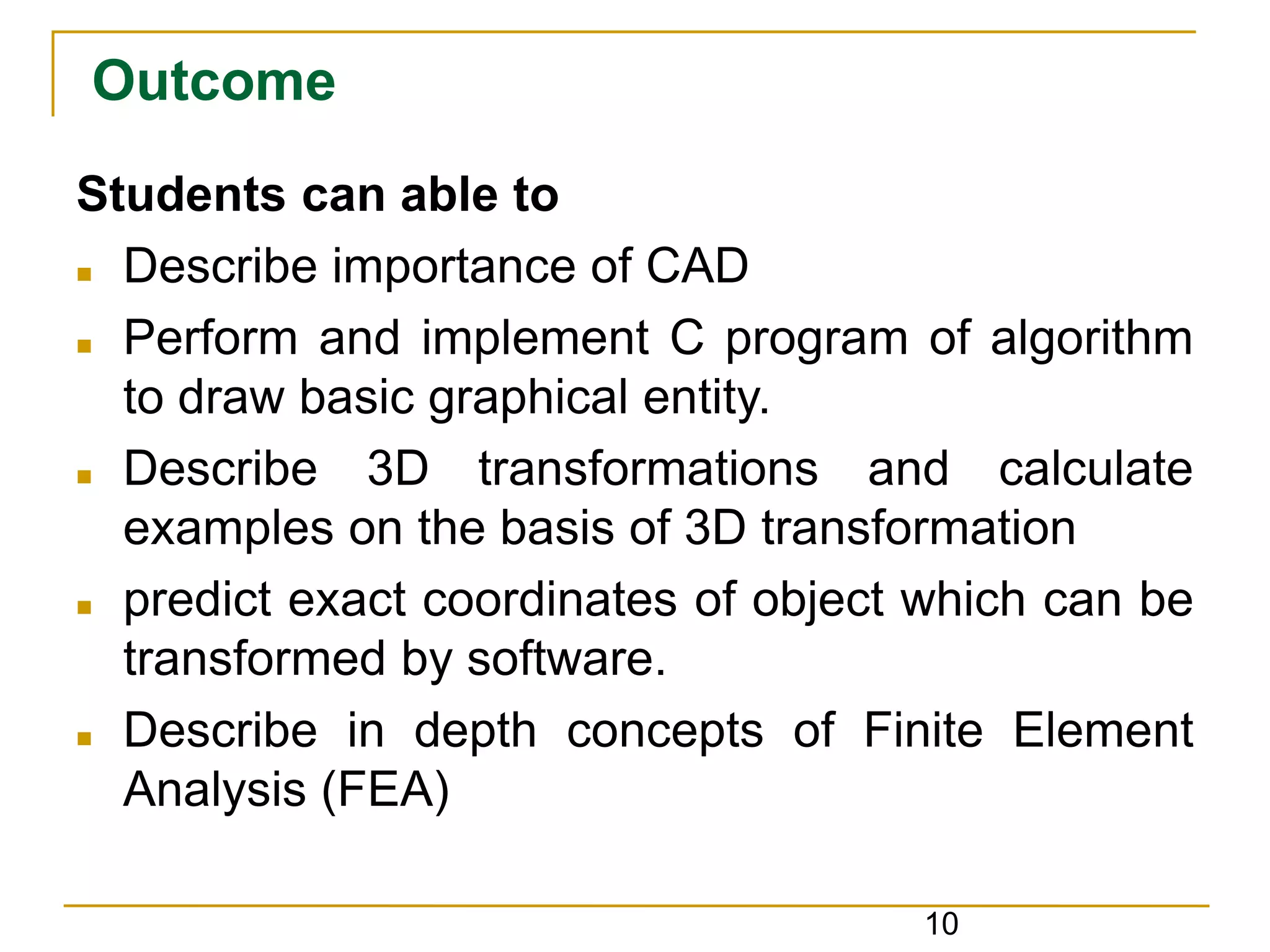 Introduction to Computer Aided Design | PPT