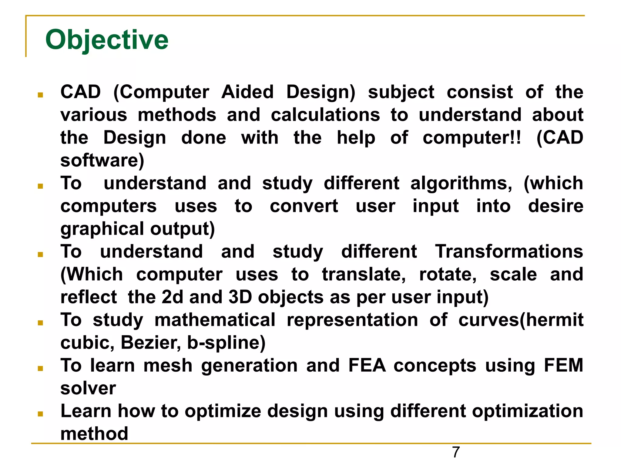 Introduction to Computer Aided Design | PPT