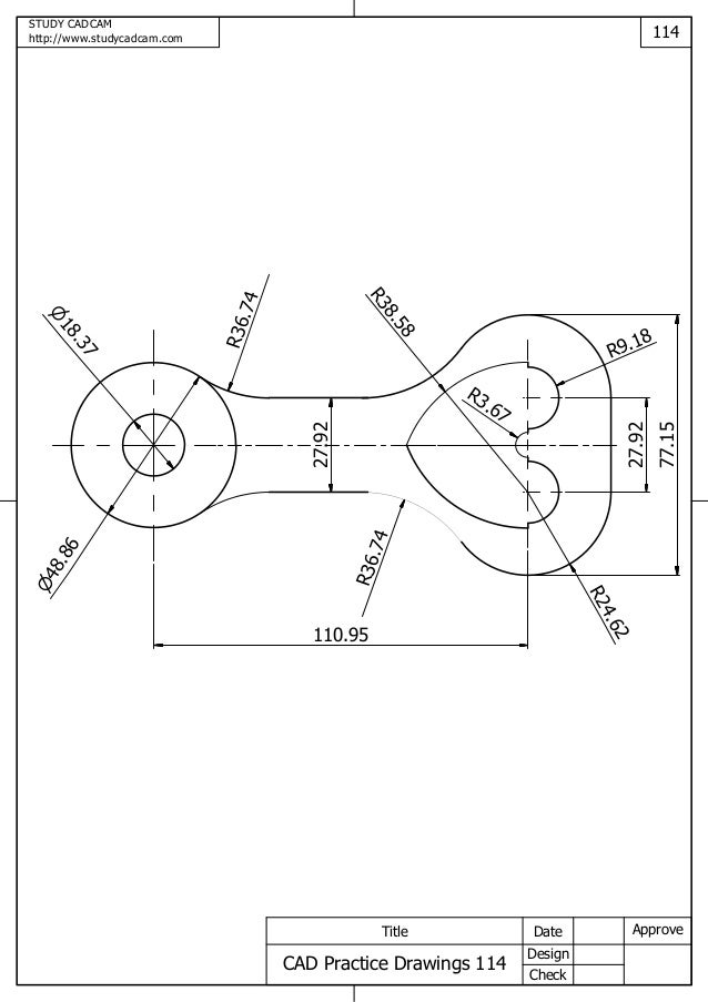 Cad practice drawings 111 120