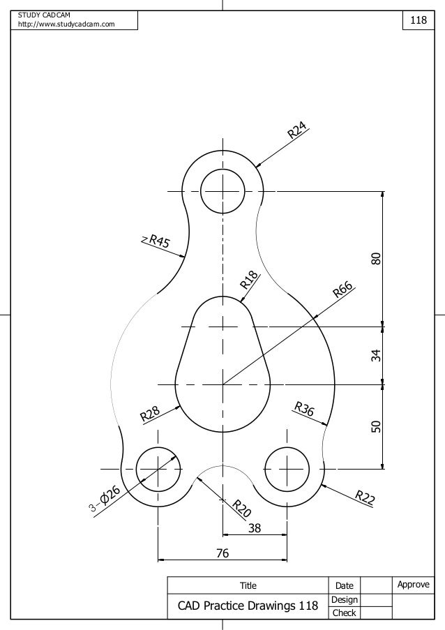 Cad practice drawings 111 120