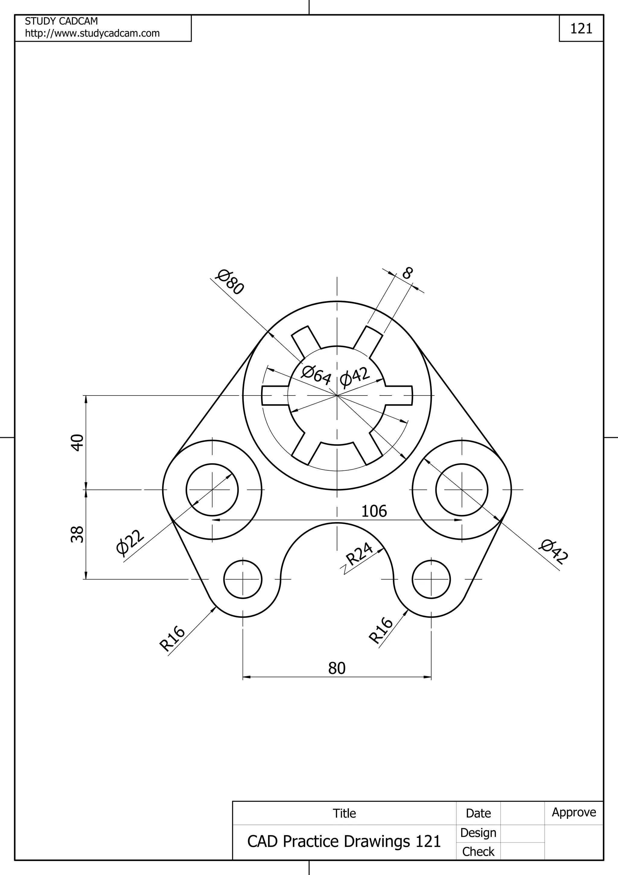 Cad practice drawings 121 130 | PDF