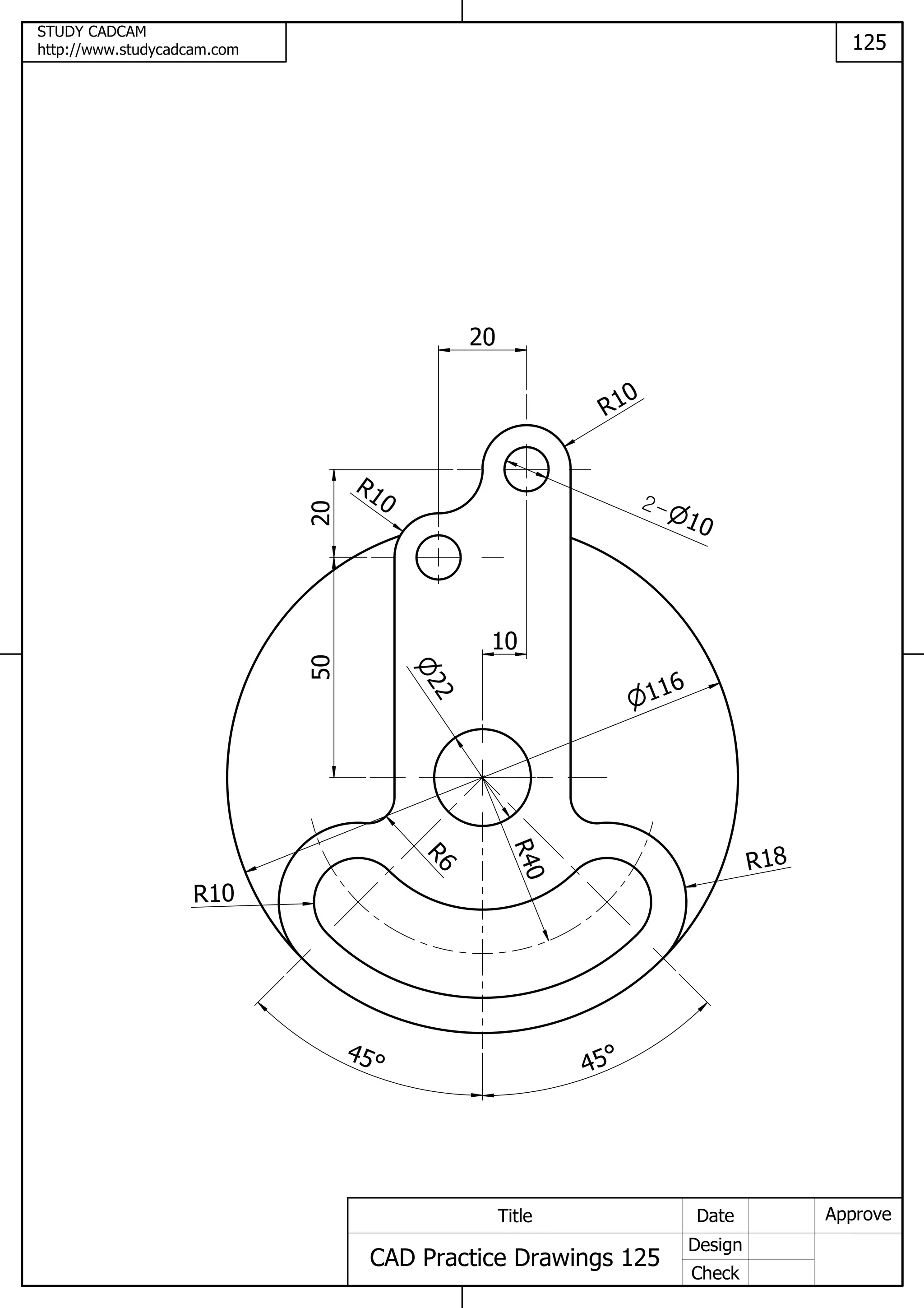 Cad practice drawings 121 130 | PDF