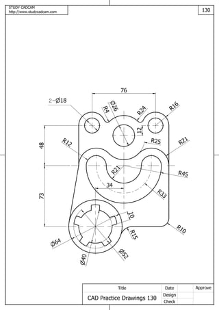 Cad practice drawings 121 130 | PDF