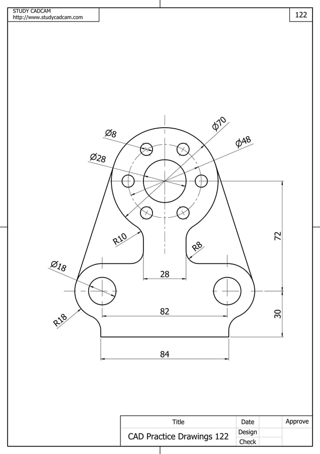 Cad practice drawings 121 130 | PDF