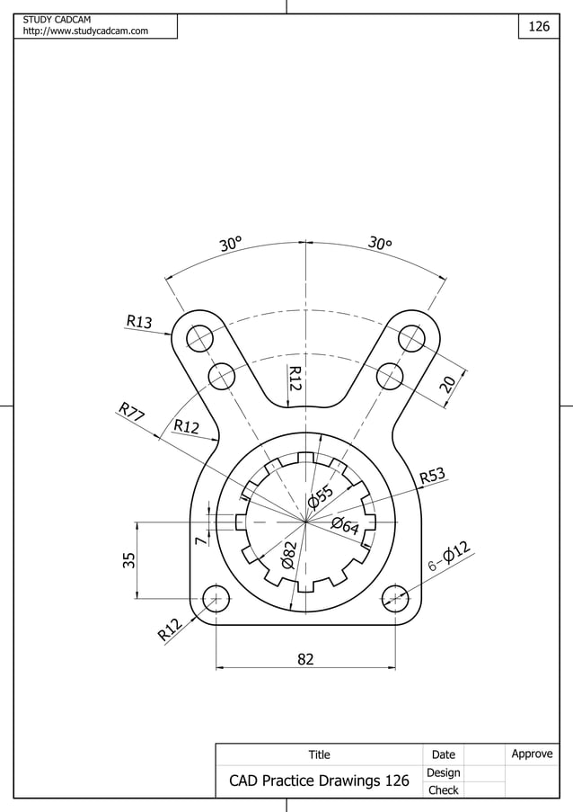 Cad practice drawings 121 130 | PDF