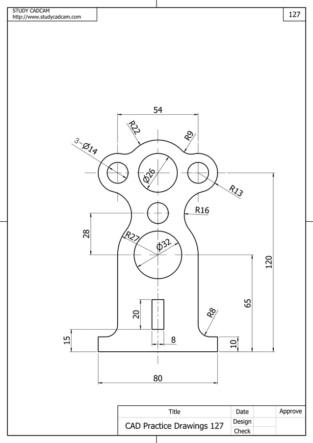 Cad practice drawings 121 130 | PDF