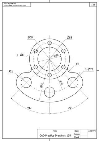 Cad practice drawings 121 130 | PDF