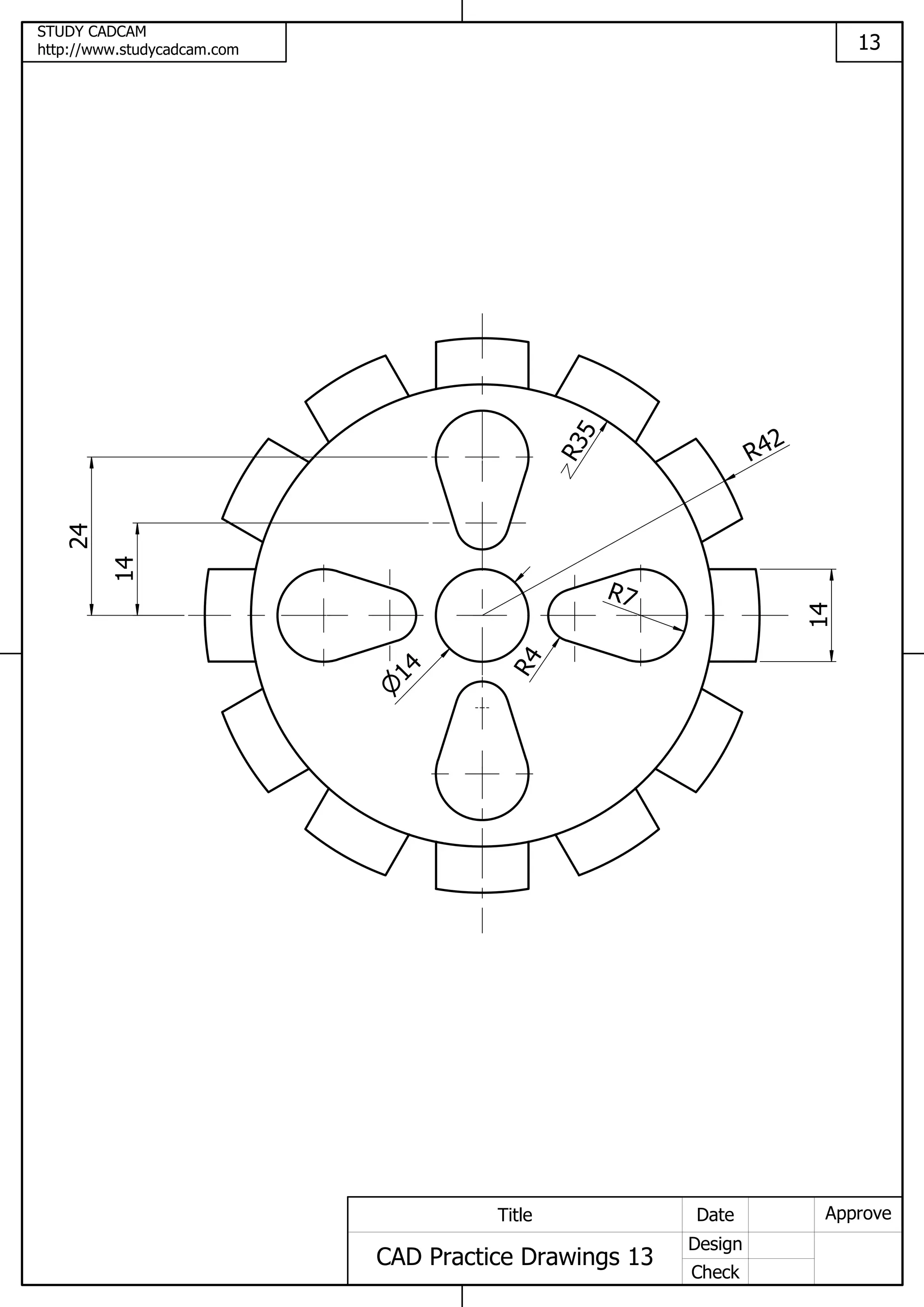 Cad practice drawings 13 | PDF