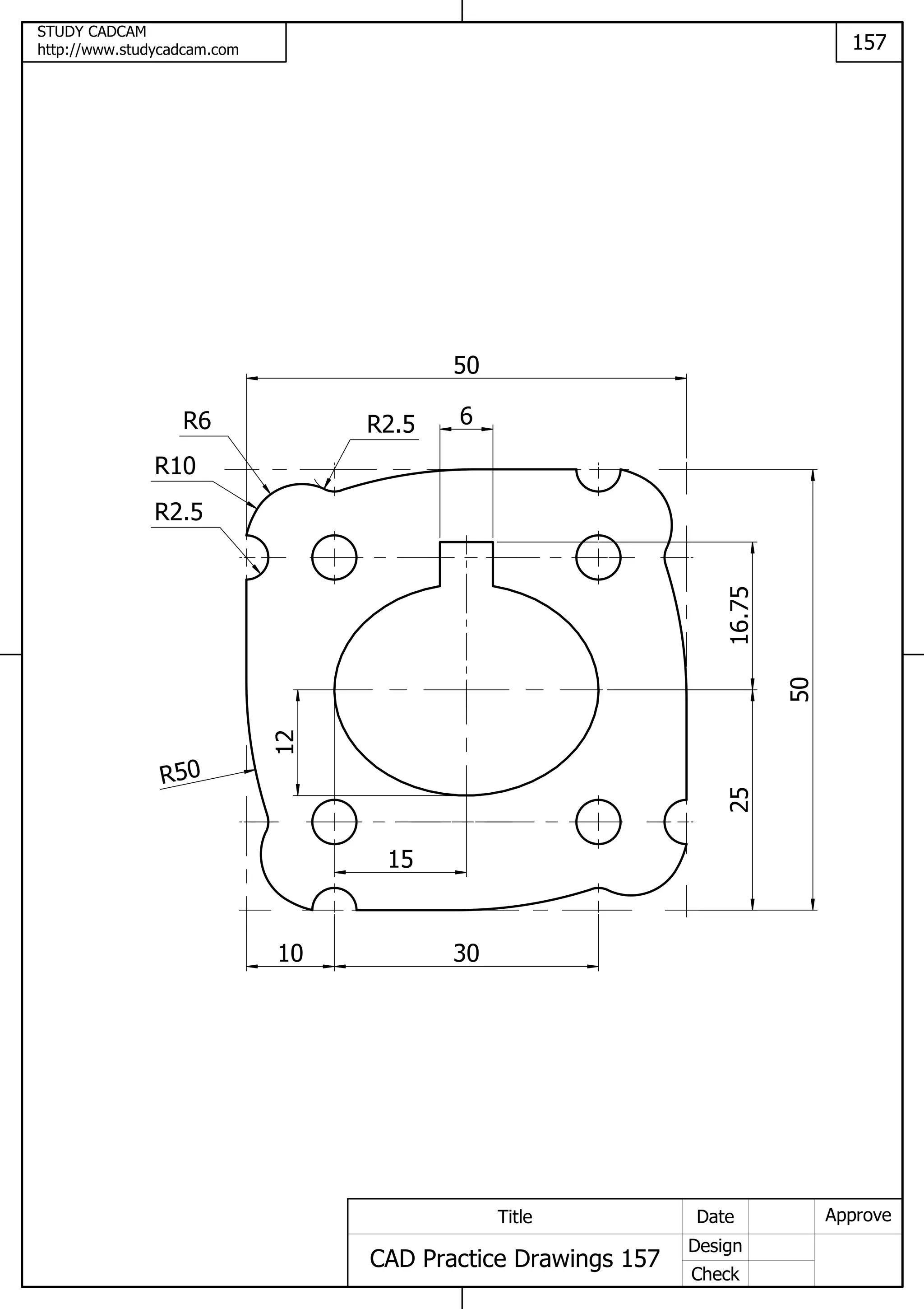 Cad practice drawings 151 160 | PDF
