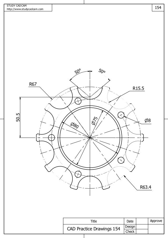 Cad practice drawings 151 160