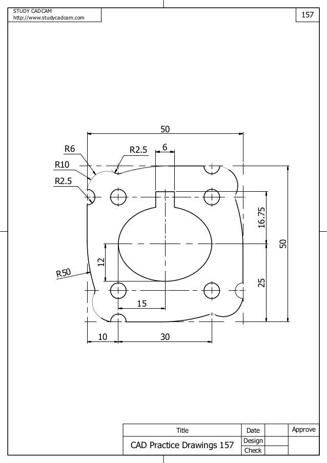 Cad practice drawings 151 160
