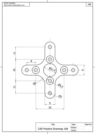 Cad practice drawings 161 170 | PDF