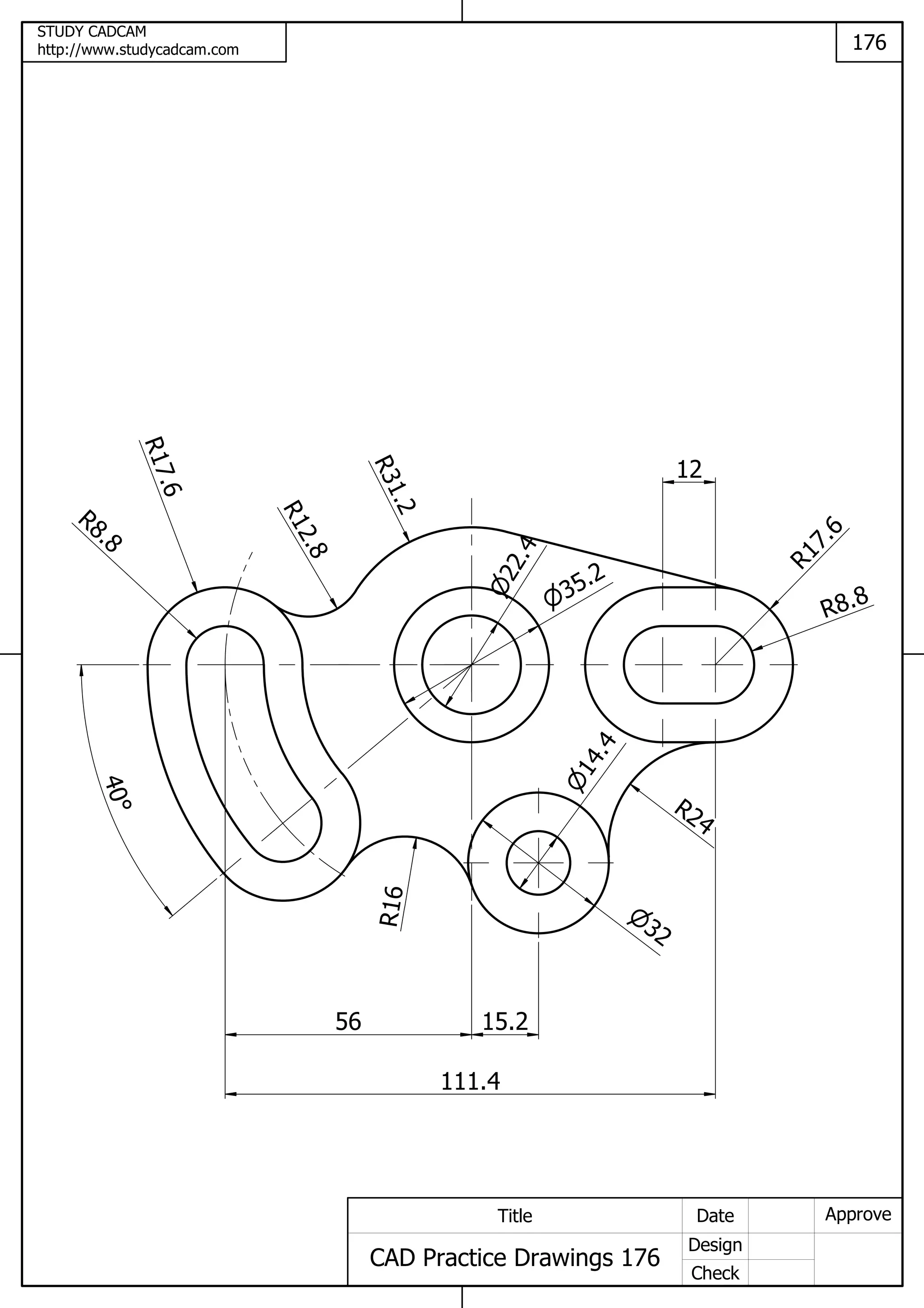Cad practice drawings 171 180 | PDF