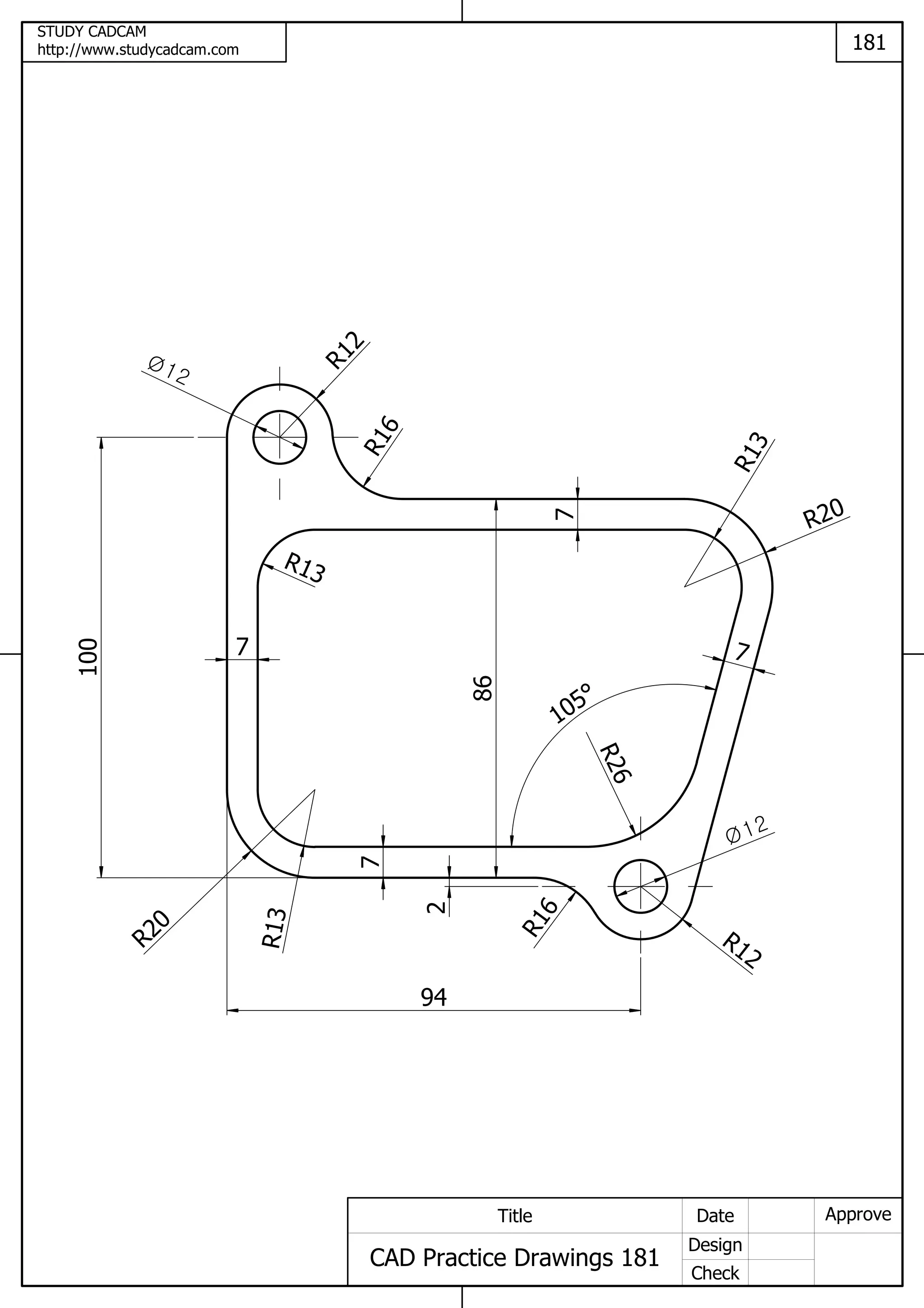 Cad practice drawings 181 189 | PDF