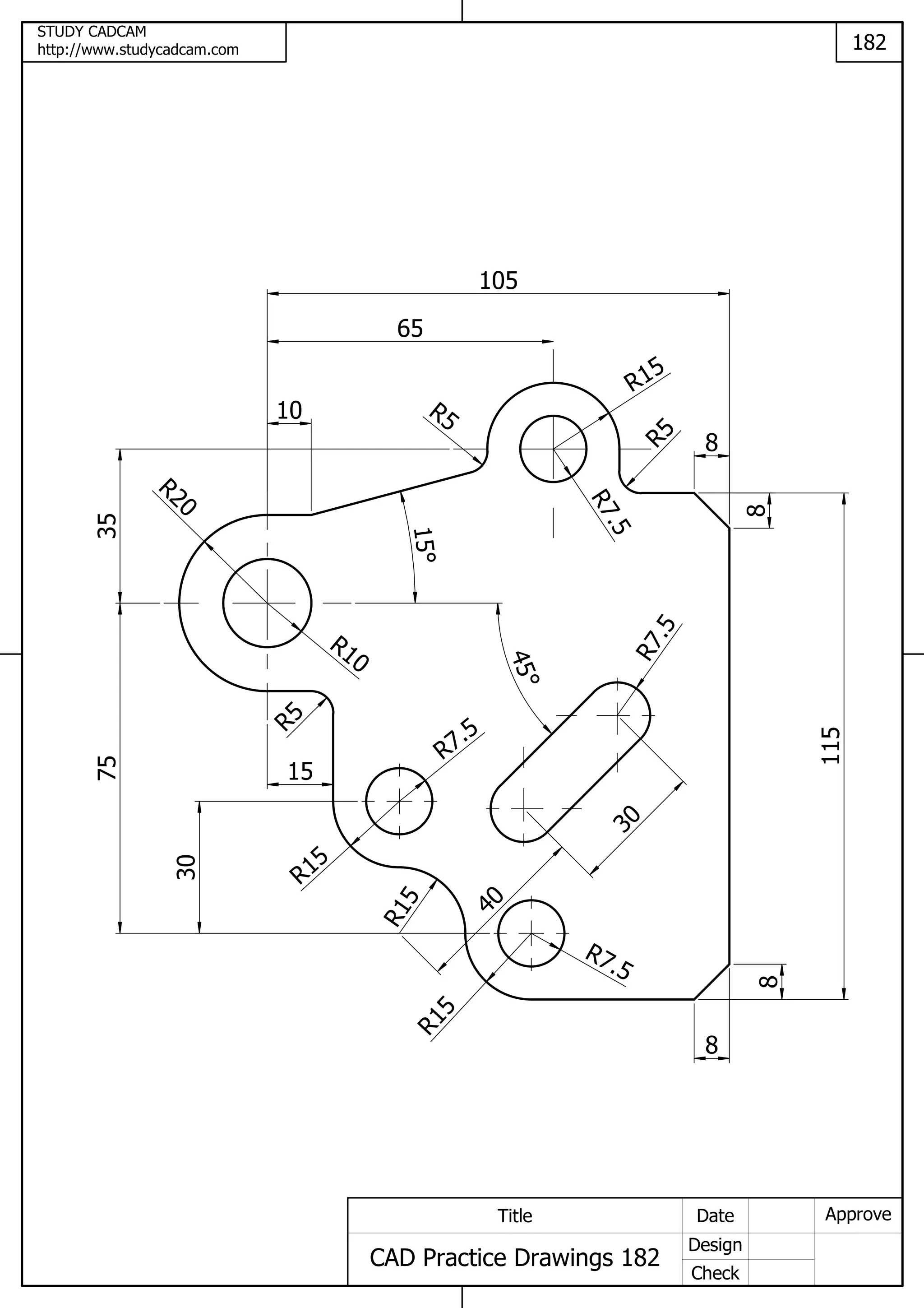 Cad practice drawings 181 189 | PDF
