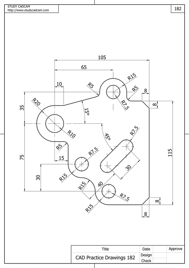 Cad practice drawings 181 189 | PDF