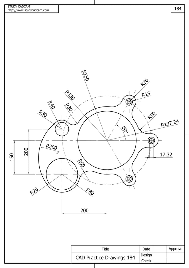 Cad practice drawings 181 189 | PDF
