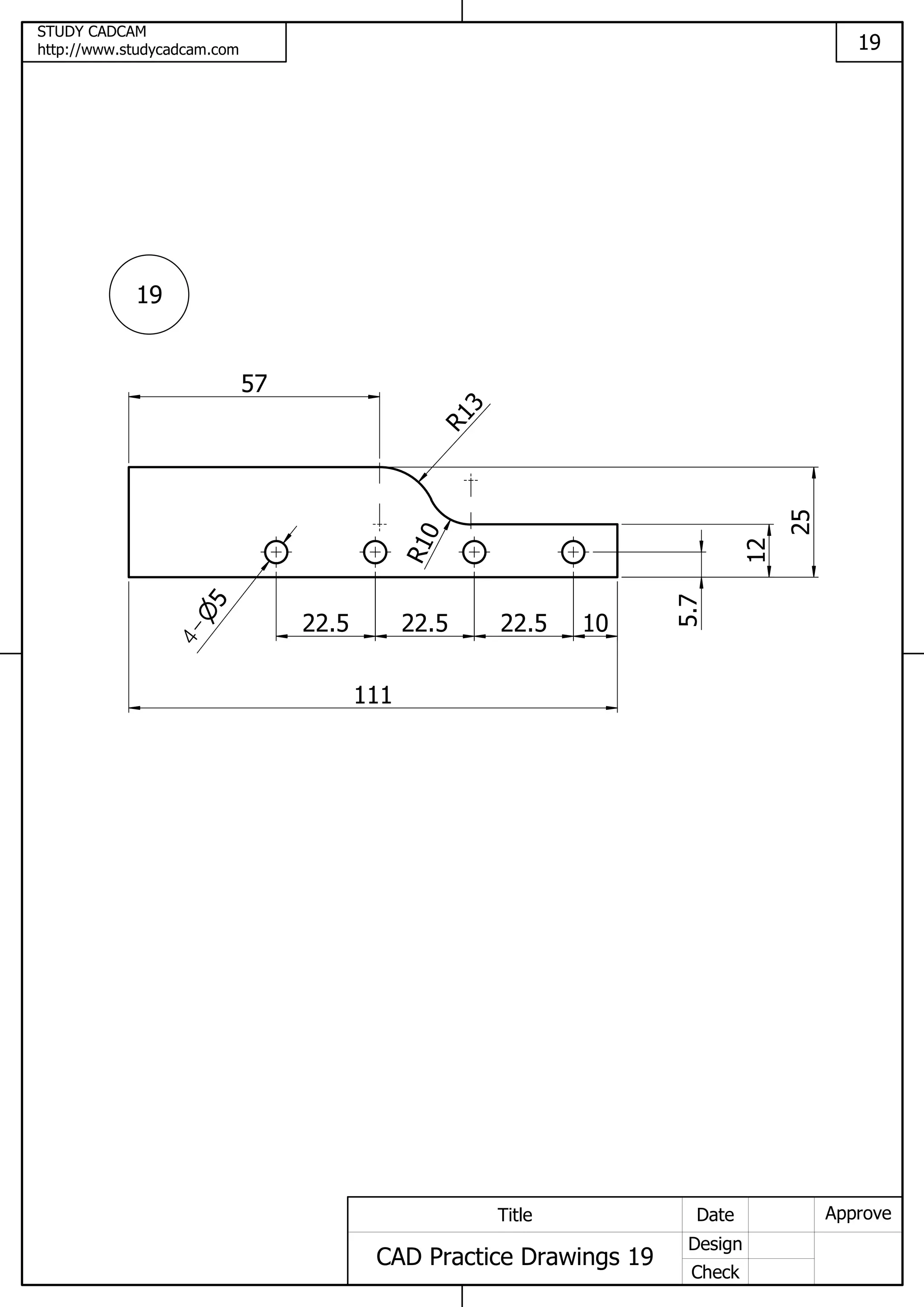 Cad practice drawings 19 | PDF
