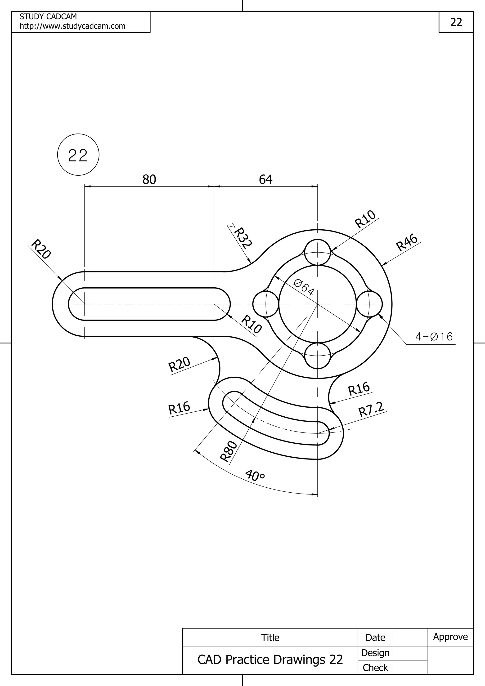 Cad practice drawings 22 | PDF