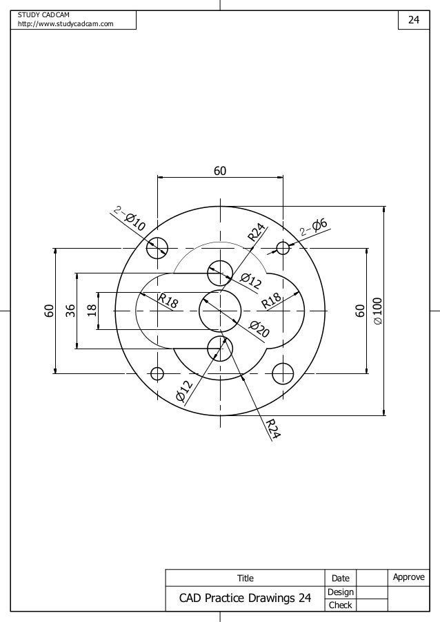 Cad practice drawings 24
