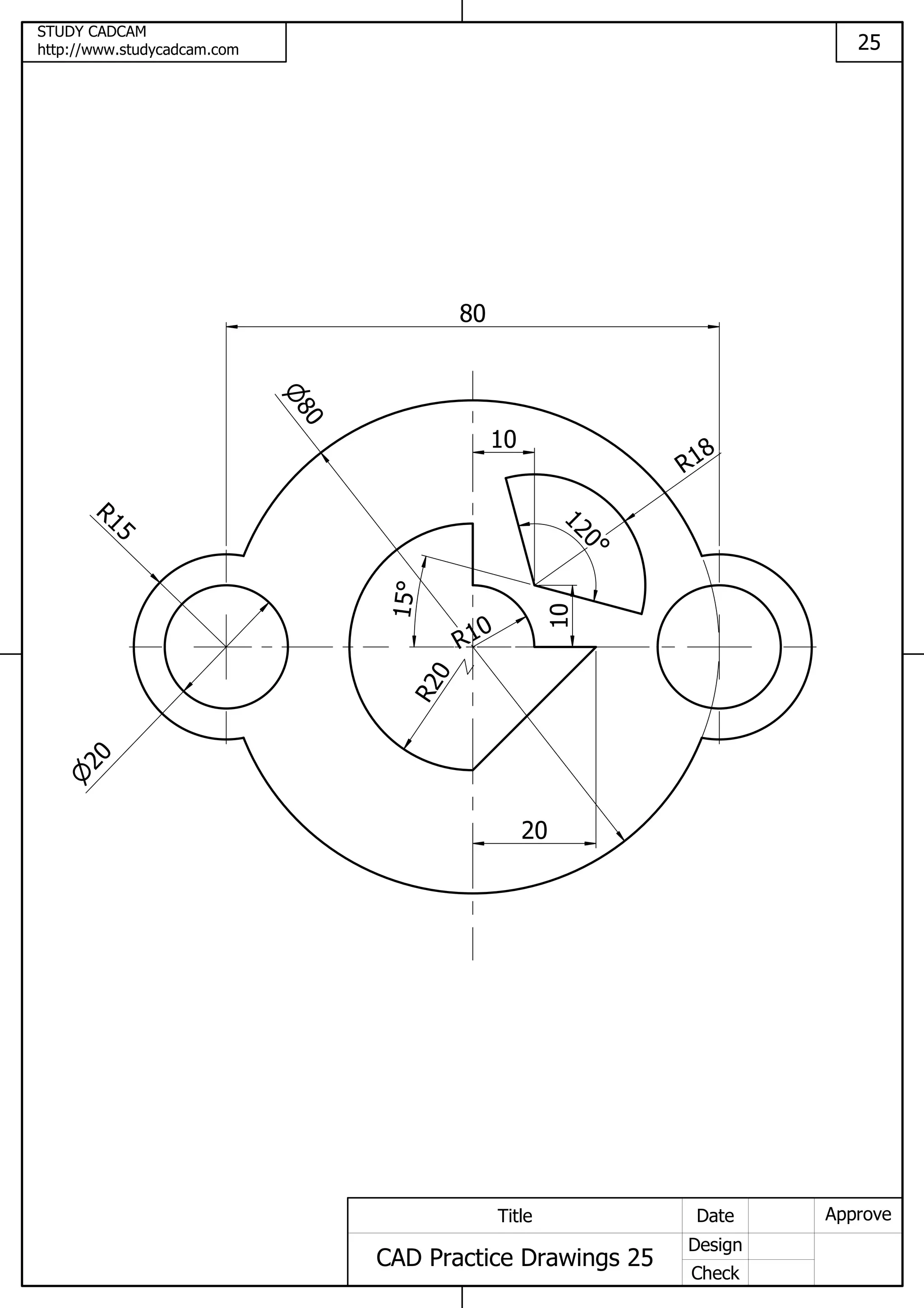 Cad practice drawings 25 | PDF