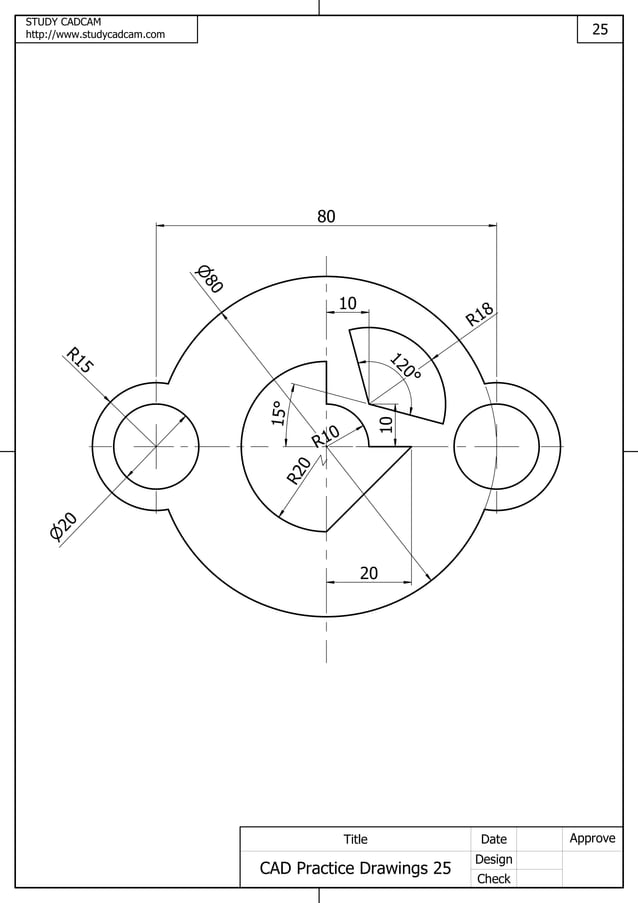 Cad practice drawings 25 | PDF