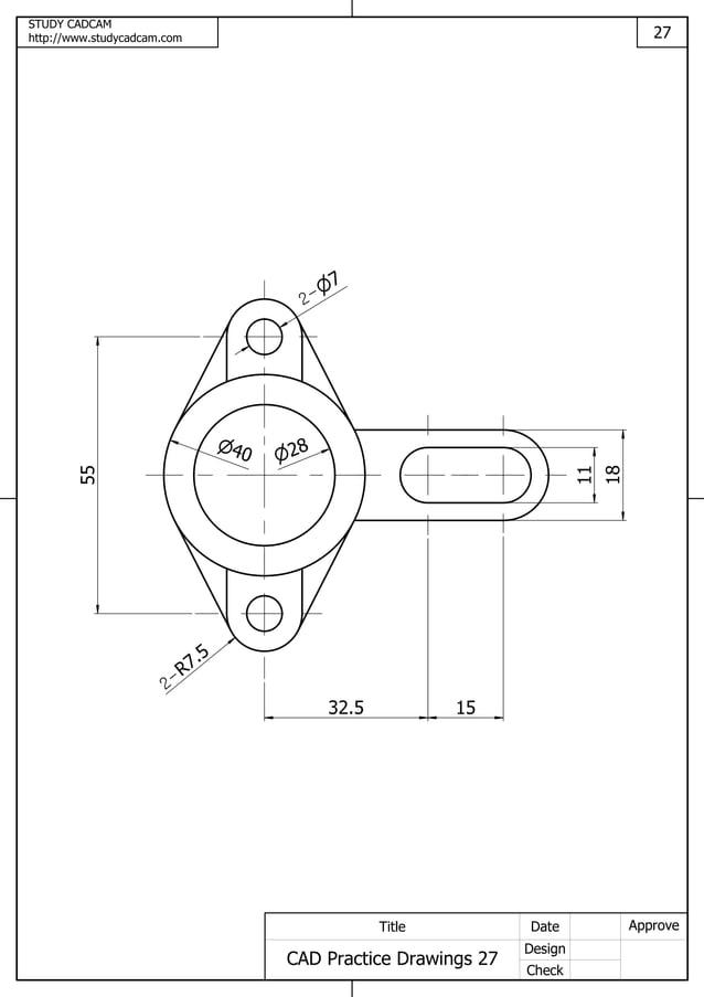 Cad practice drawings 27 | PDF