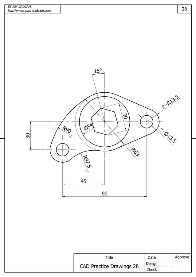 Cad practice drawings 28 | PDF