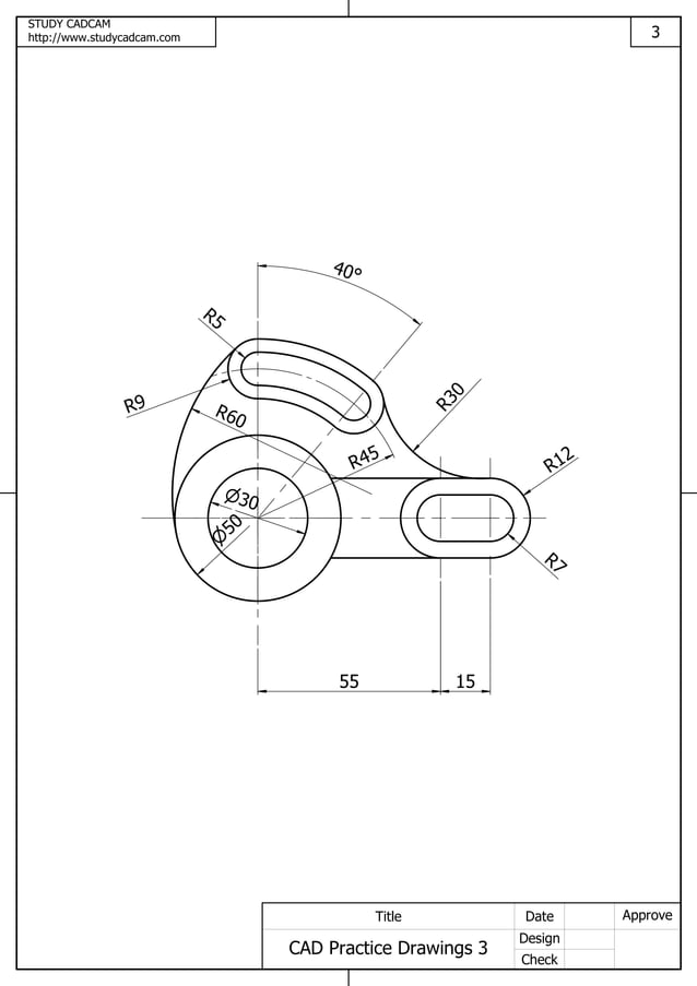Cad practice drawings 3 | PDF