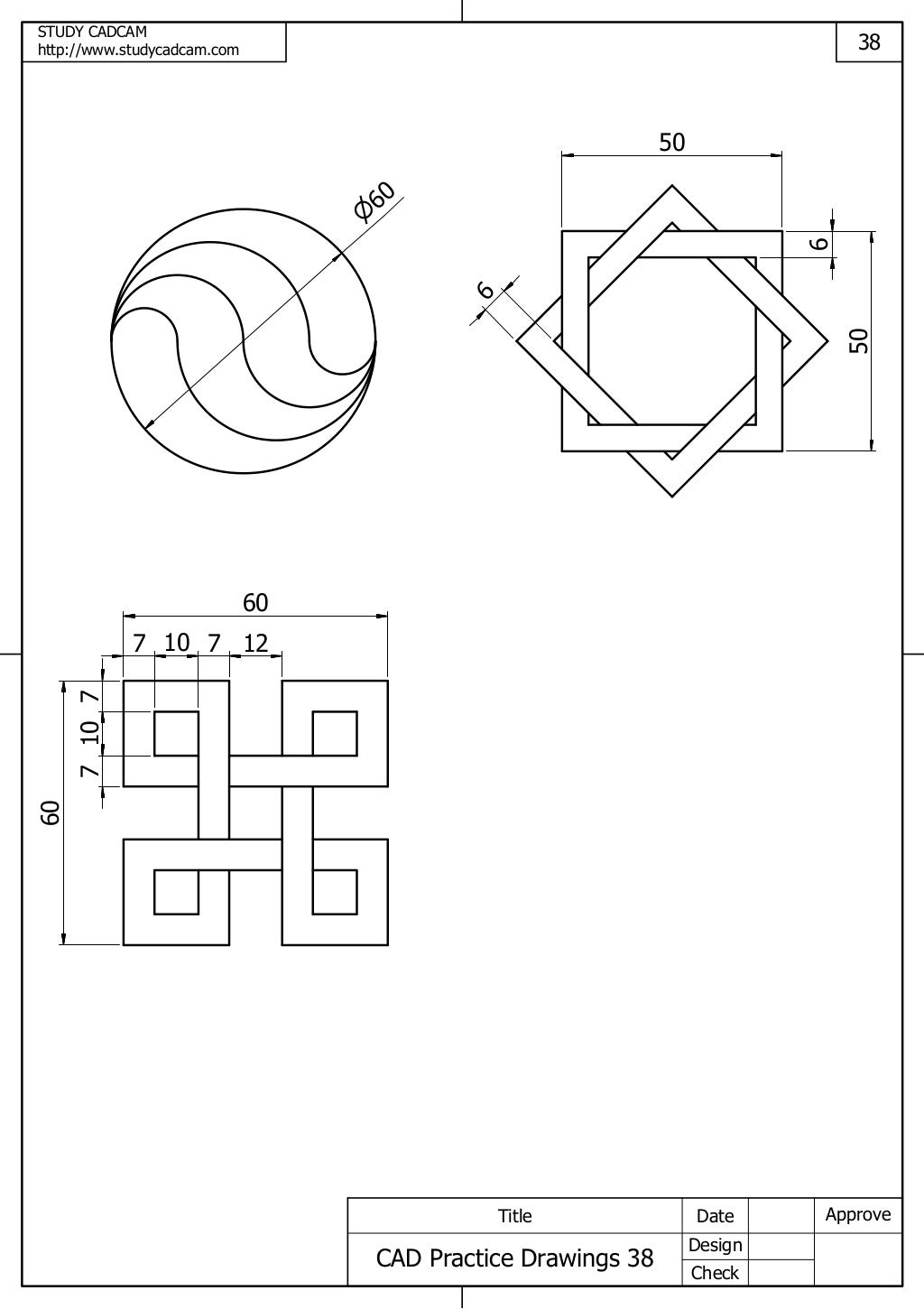 Cad practice drawings 38