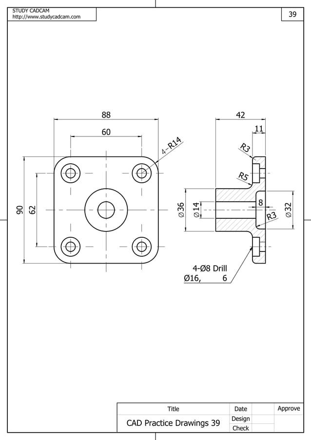 Cad practice drawings 39 | PDF
