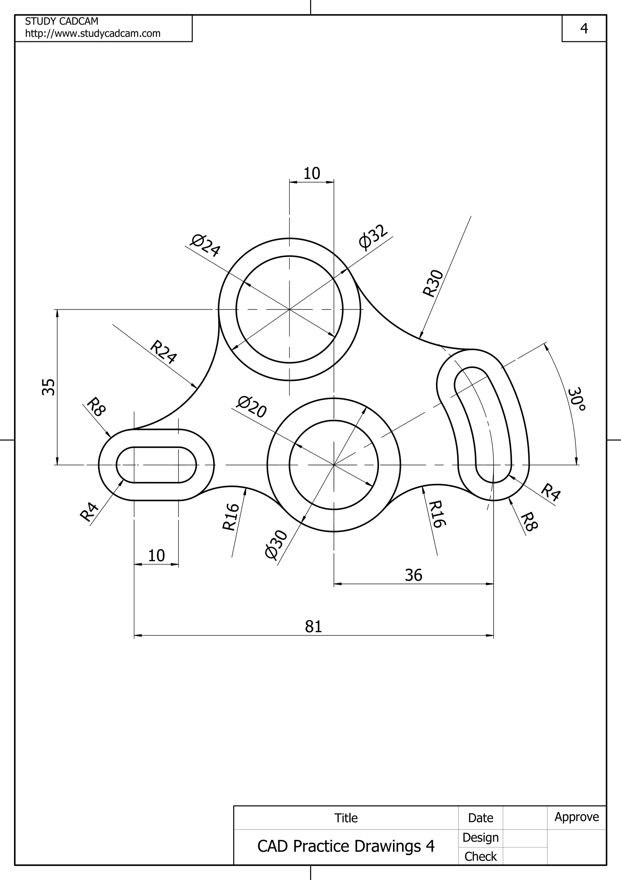 Cad practice drawings 4 | PDF | Drawing and Sketching | Arts and Crafts
