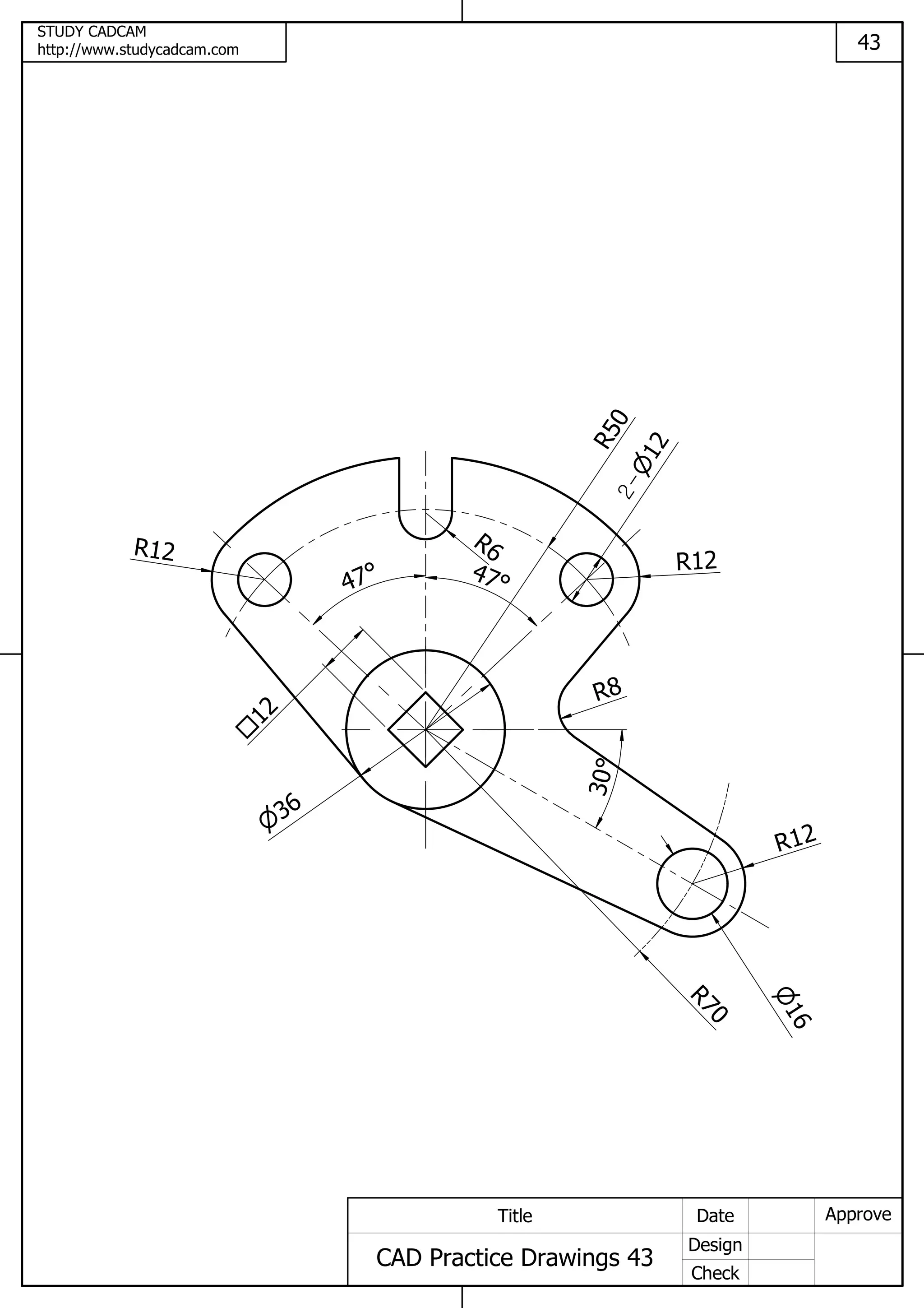 Cad practice drawings 43 | PDF