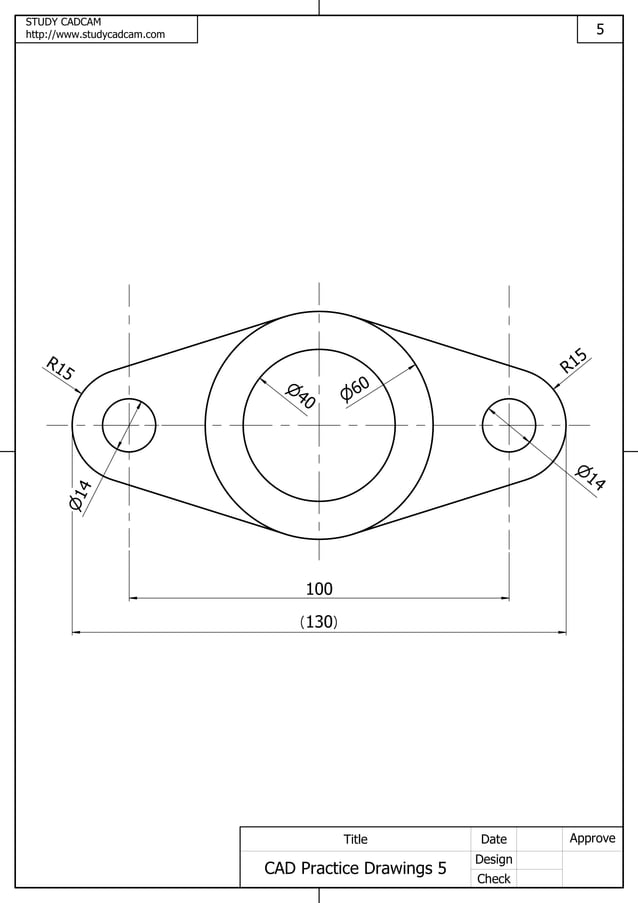 Cad practice drawings 5 | PDF