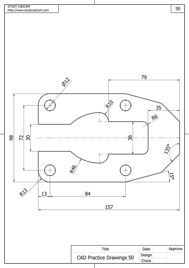 Cad practice drawings 50 | PDF