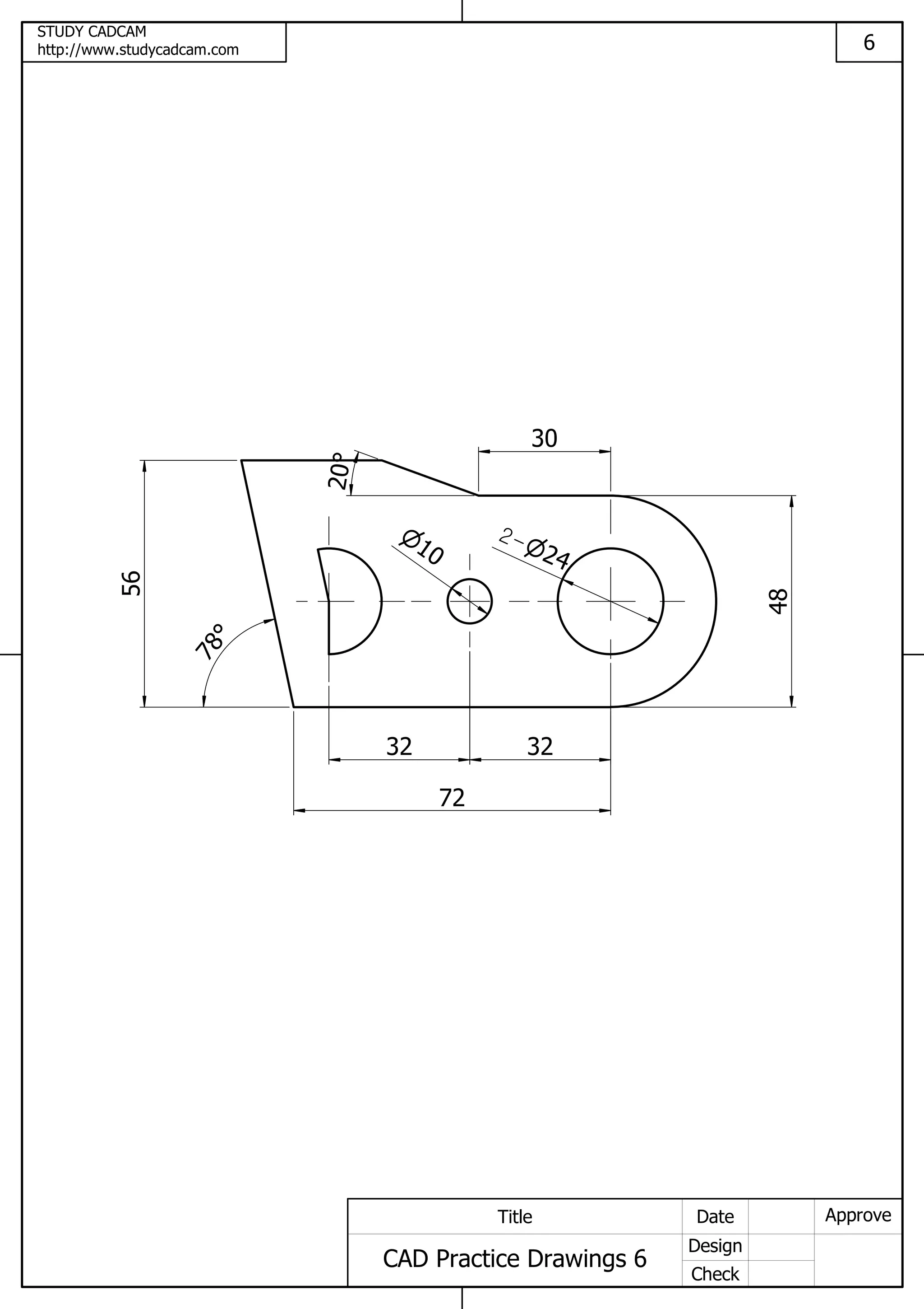 Cad practice drawings 6 | PDF