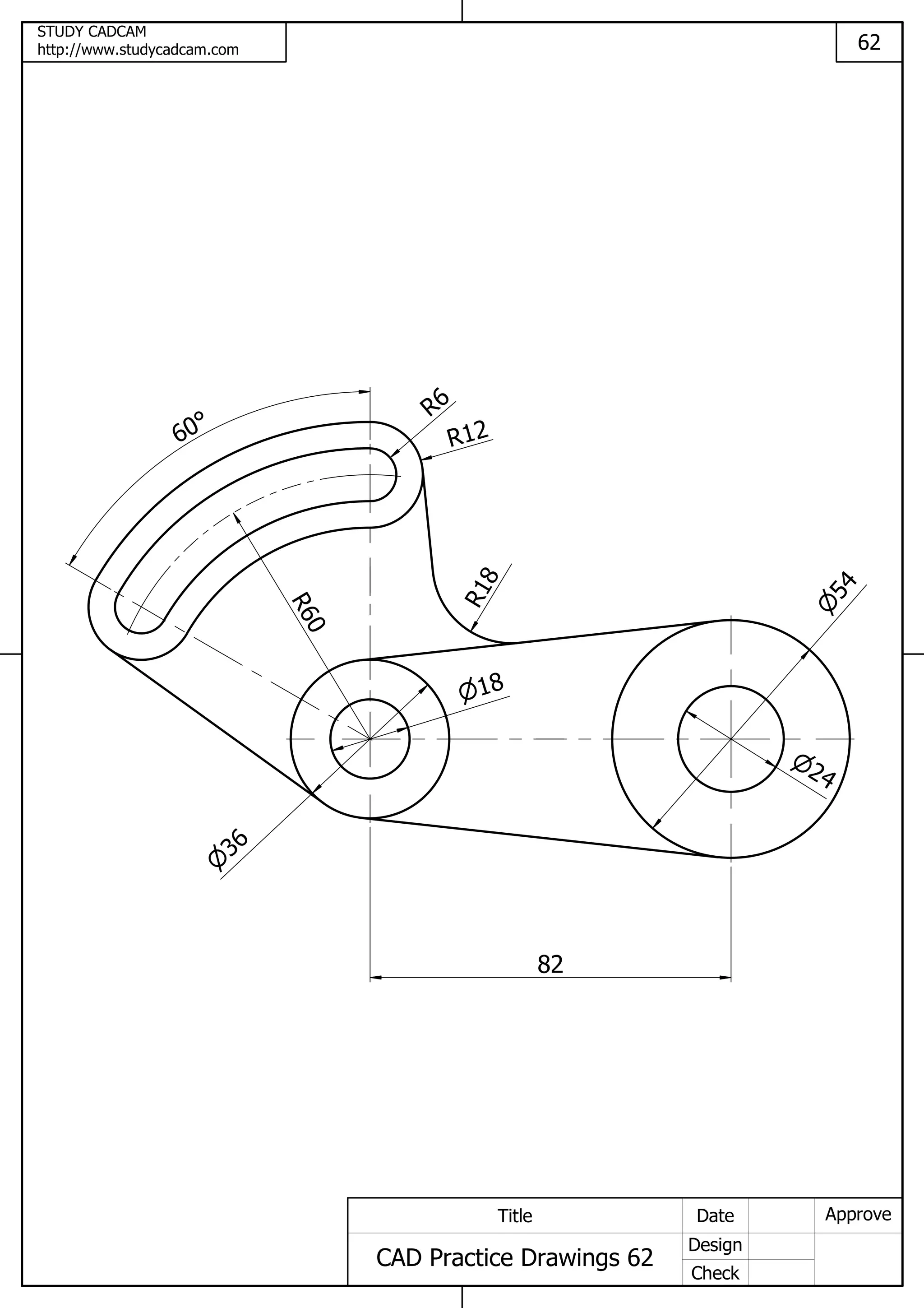 Cad practice drawings 62 | PDF
