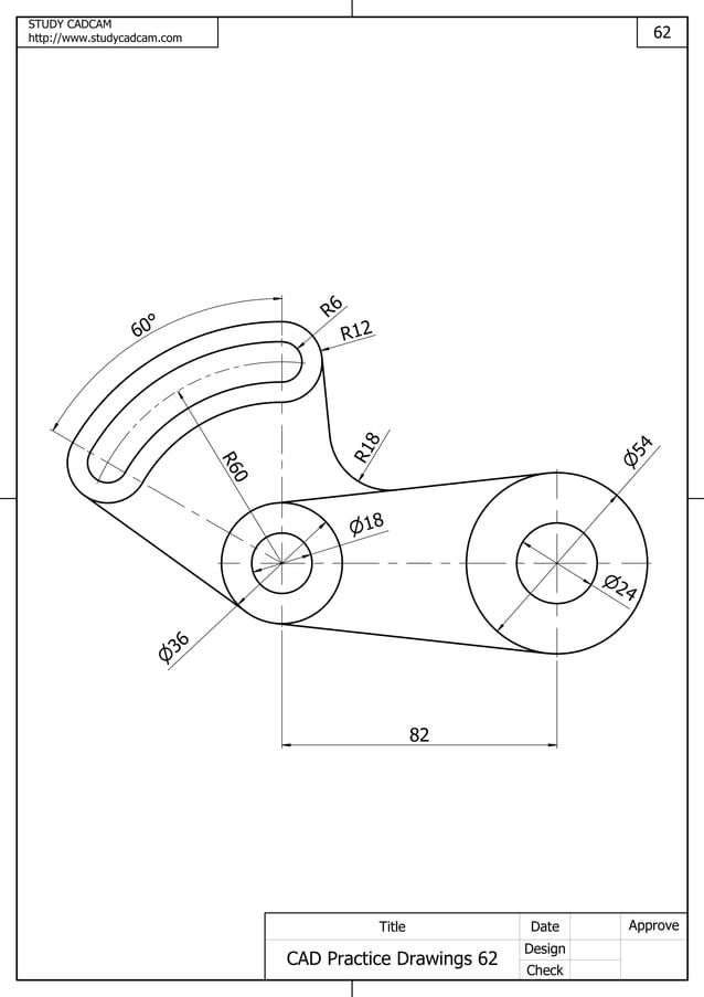 Cad practice drawings 62 | PDF