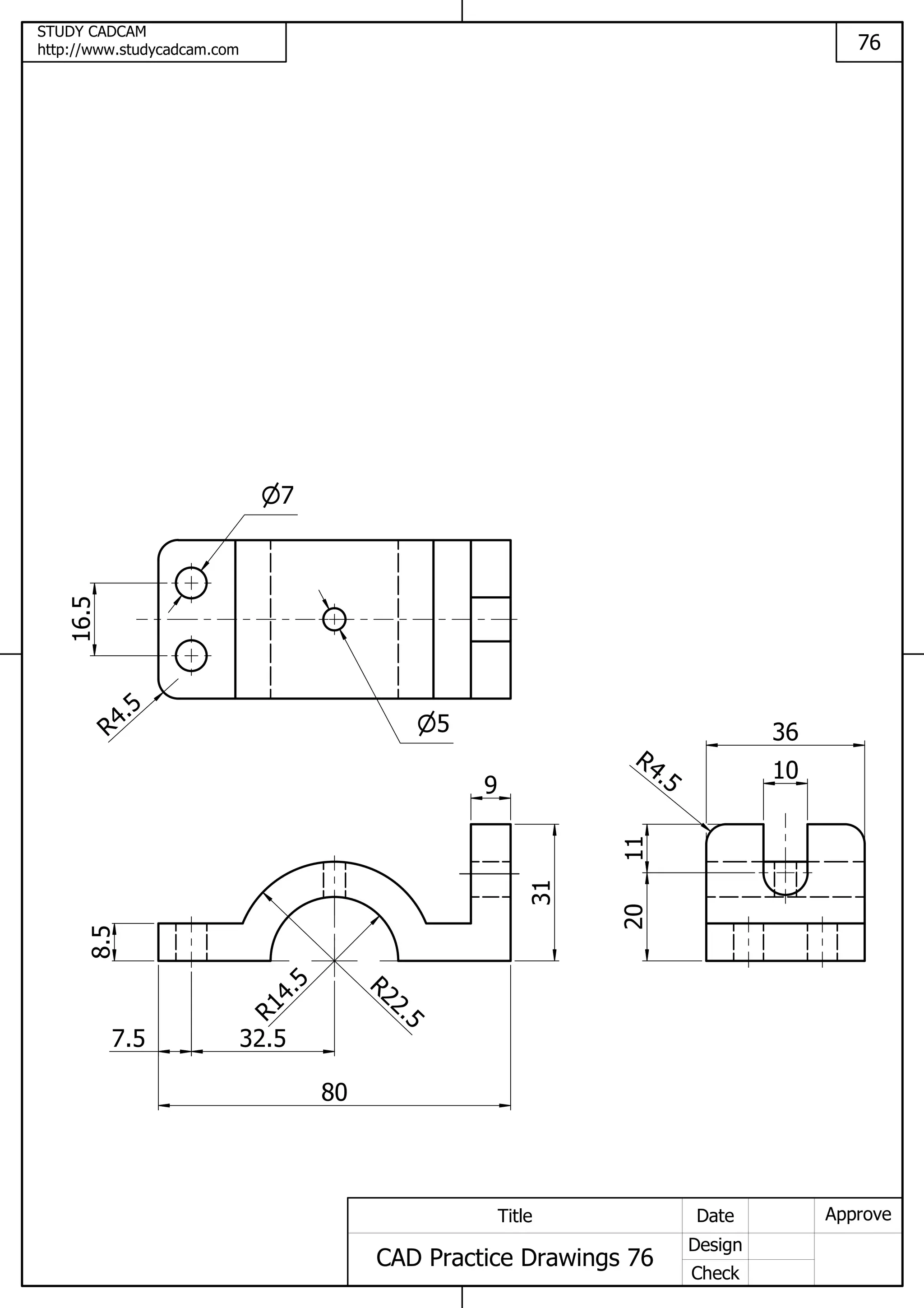 Cad practice drawings 71 80 | PDF