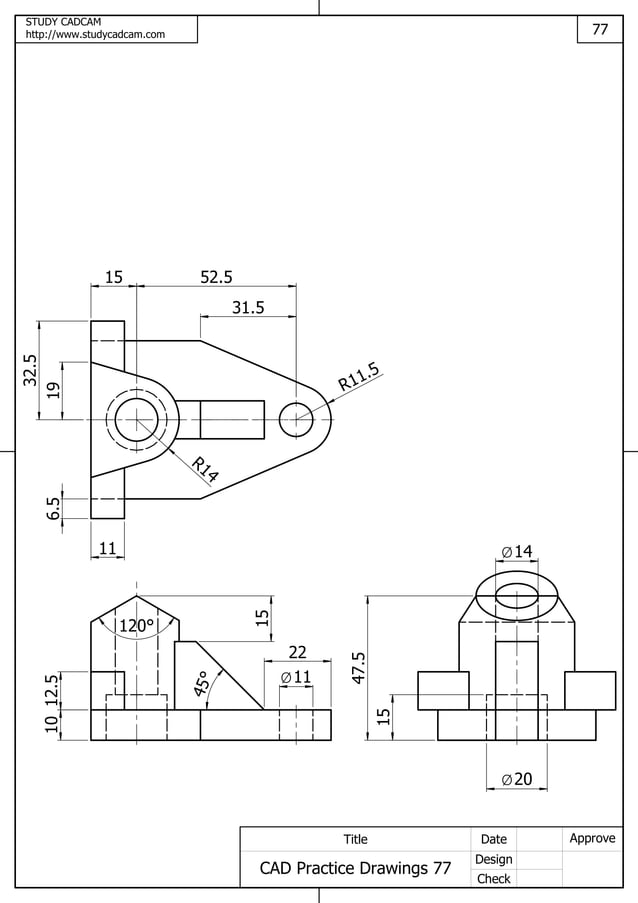 Cad practice drawings 71 80 | PDF