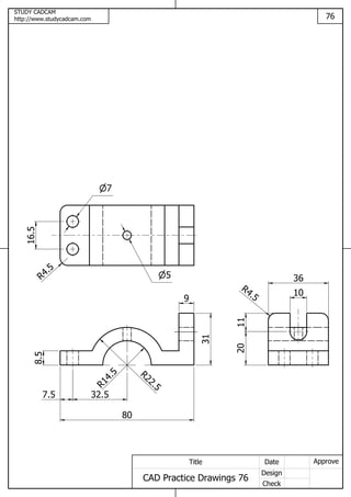 Cad practice drawings 71 80 | PDF