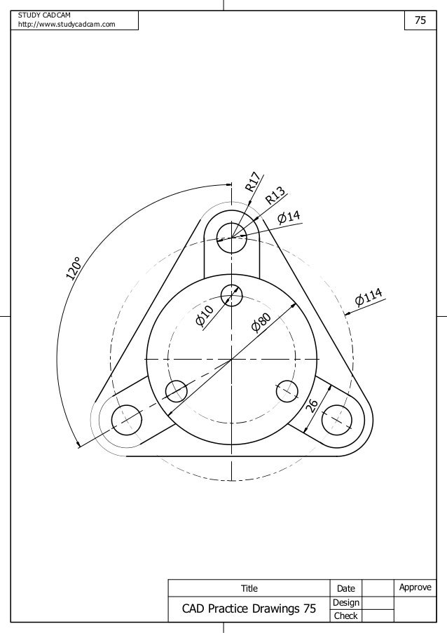 Cad practice drawings 71 80