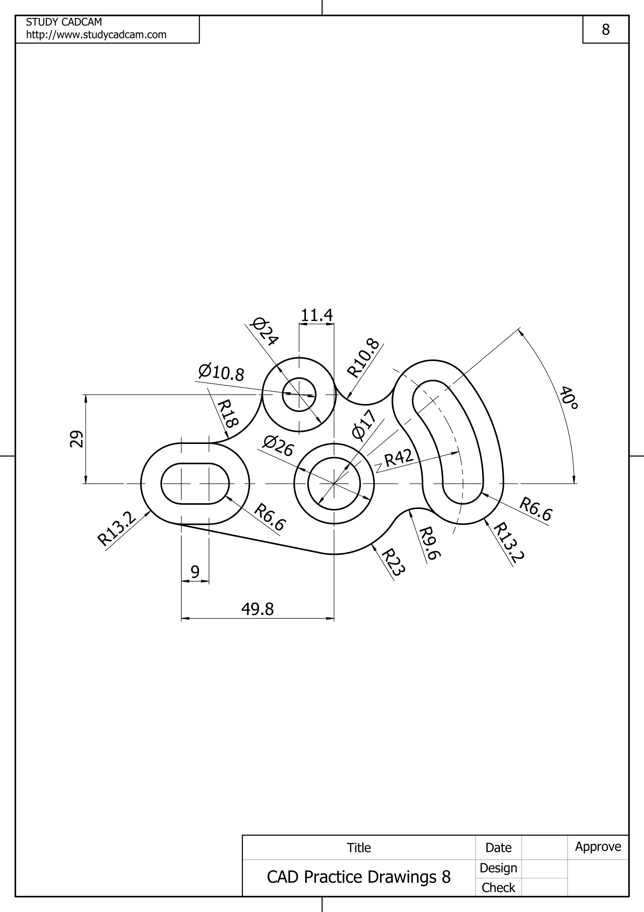 Cad practice drawings 8 | PDF