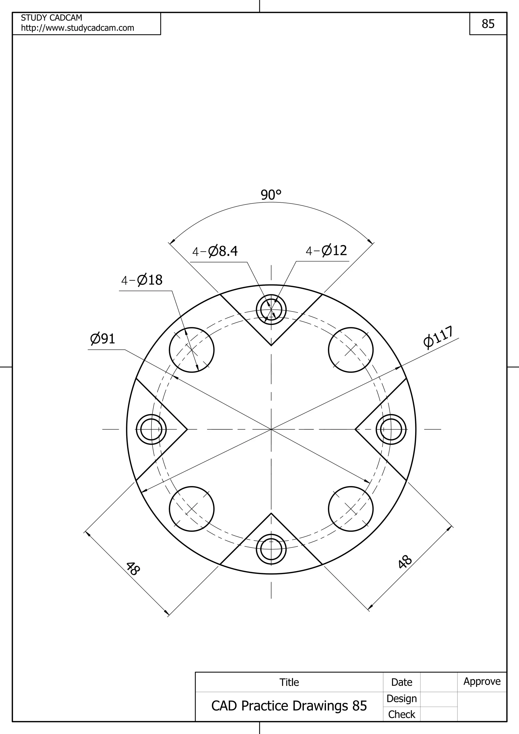 Cad practice drawings 81 90 | PDF