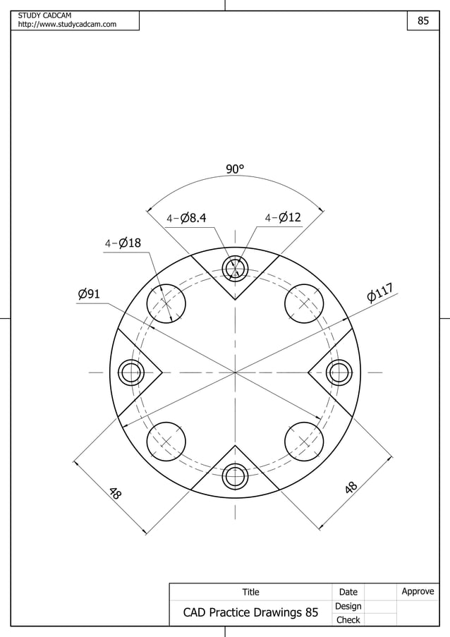 Cad practice drawings 81 90 | PDF