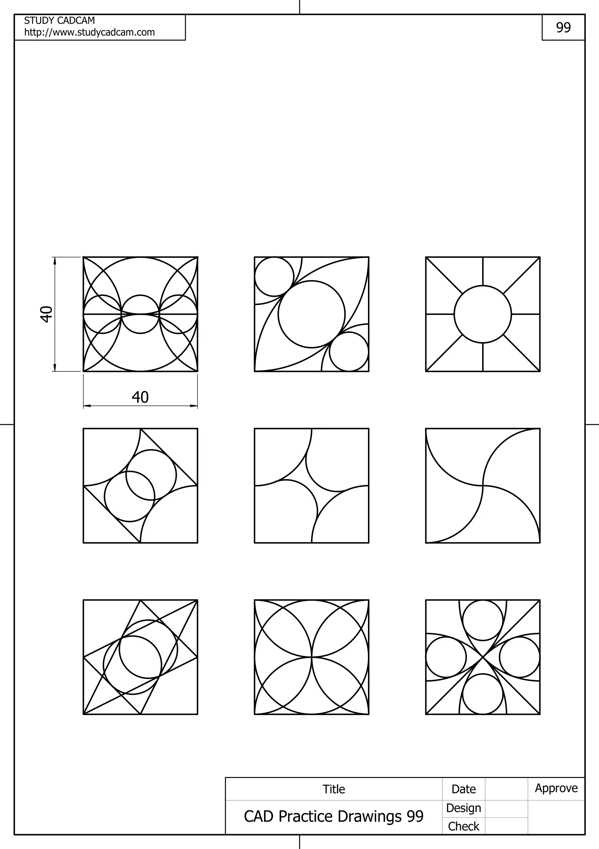 Cad practice drawings 91 100 | PDF