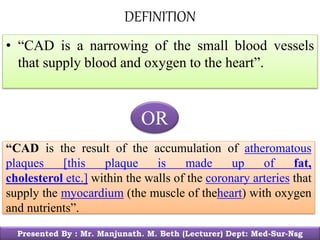 Coronary Artery Disease presentation | PPT
